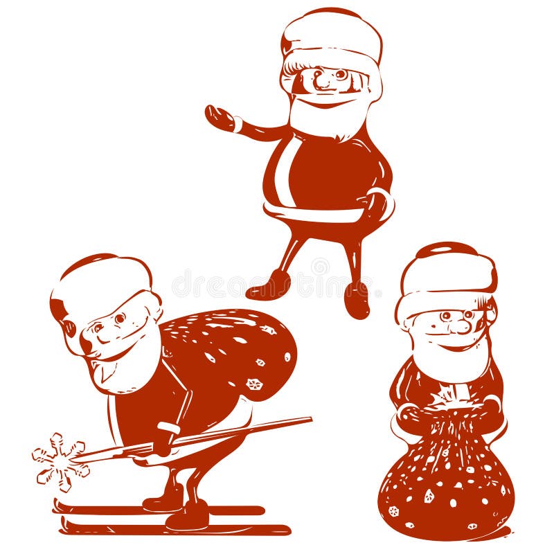 Three Santa Claus stock vector. Illustration of smile - 83661726