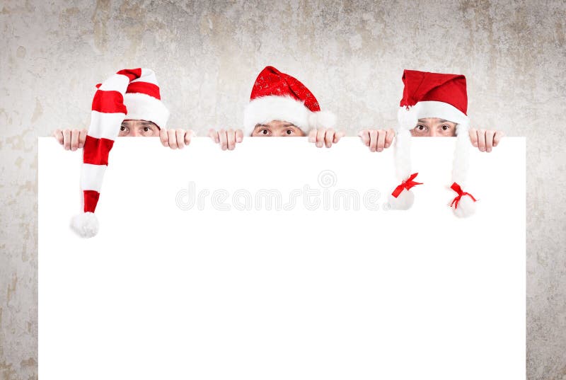 Three Santas stock photo. Image of celebrate, daughter - 7391872