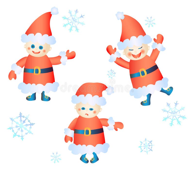 Three Santa Clauses stock illustration. Illustration of santa - 16793173