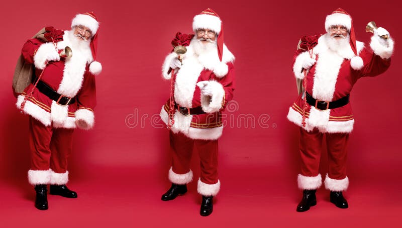 Three Santa Clauses, Christmas Time Stock Image - Image of christmas ...