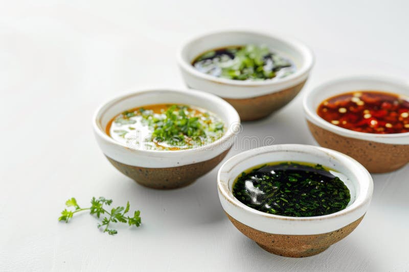 Three Sauces on a Table stock illustration. Illustration of ...