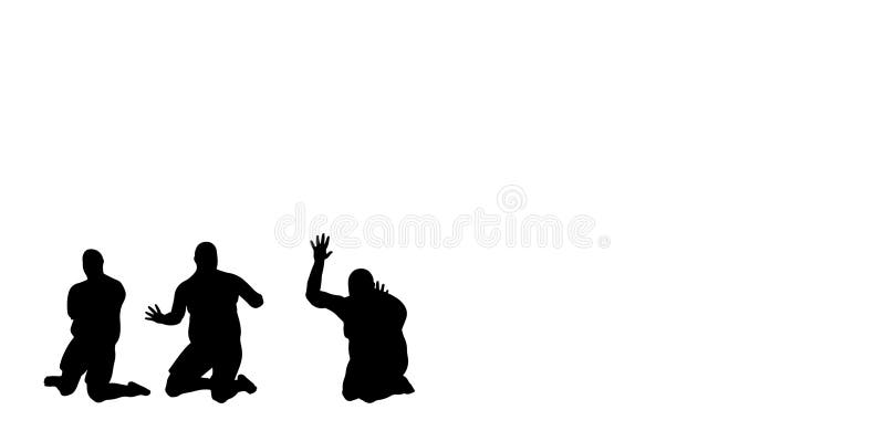 Three Scared Silhouettes Drawing on a Transparent Background Stock ...