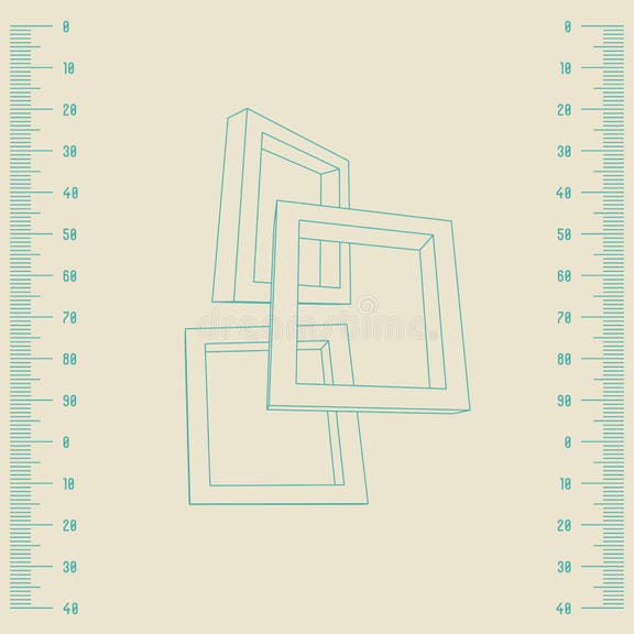 Three Rectangular 3D Frames Blueprint Stock Vector - Illustration of industry, documentation ...