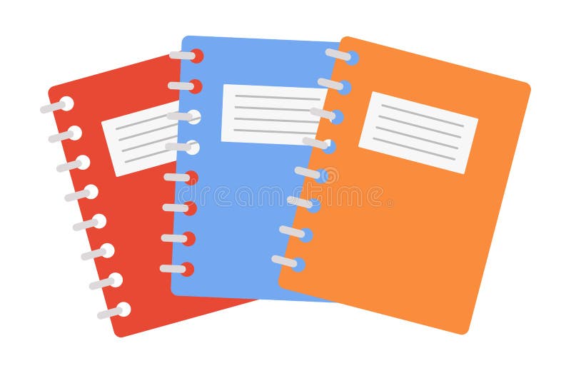 Three School Notebooks on a White Background - Vector Stock Vector ...