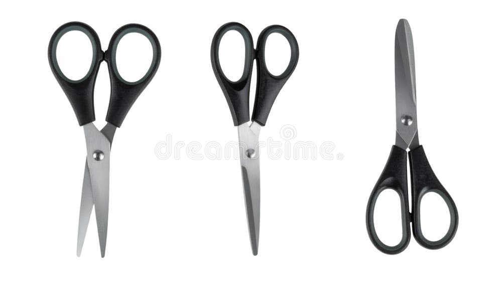 Three Scissors from Different Angles on Transparent Background Stock ...