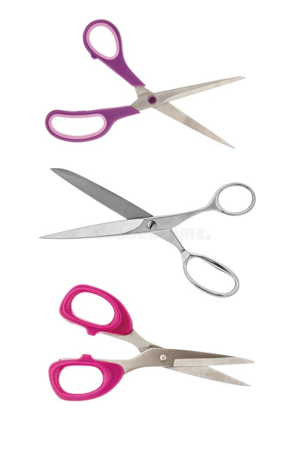 Set of three scissors stock photo. Image of hygiene, chrome - 23281832