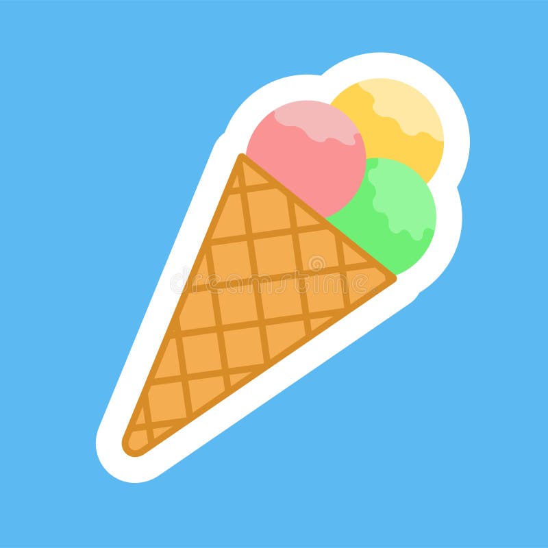 Ice Cream Cone Three Scoops Stock Illustrations 244 Ice Cream Cone