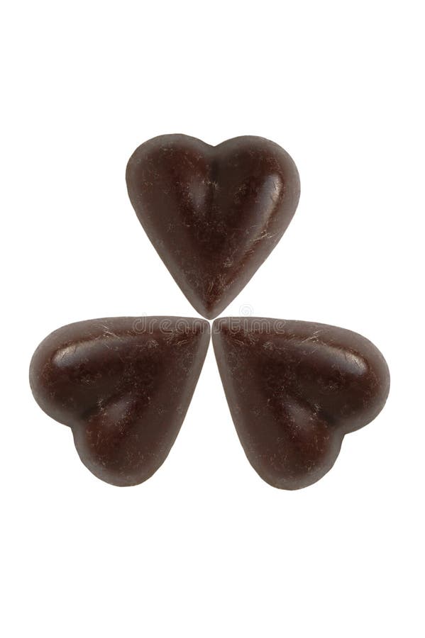 Three Scratch Chocolate Hearts Stock Photo - Image of heart, calories ...