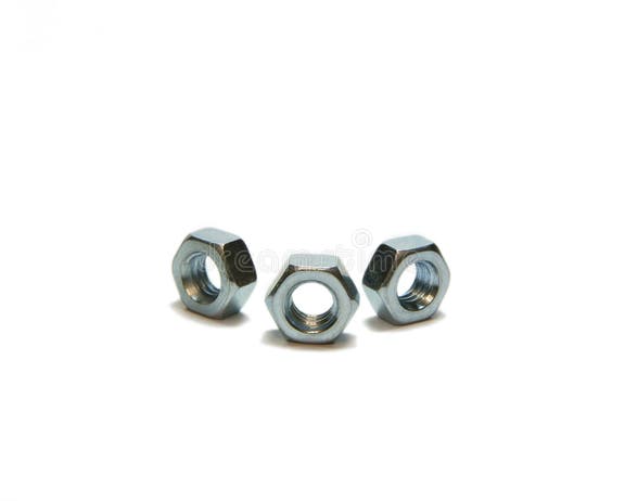 Three scre nuts stock image. Image of aluminum, metallic - 5428497