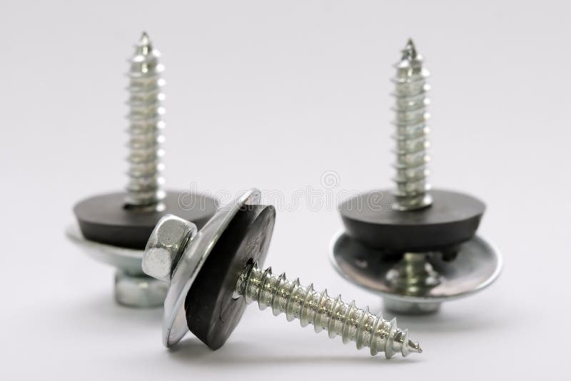 Three screws stock image. Image of close, chrome, thread - 1405761