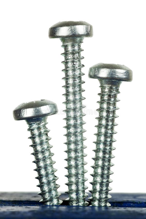Three screws in a row stock photo. Image of standing - 25836014