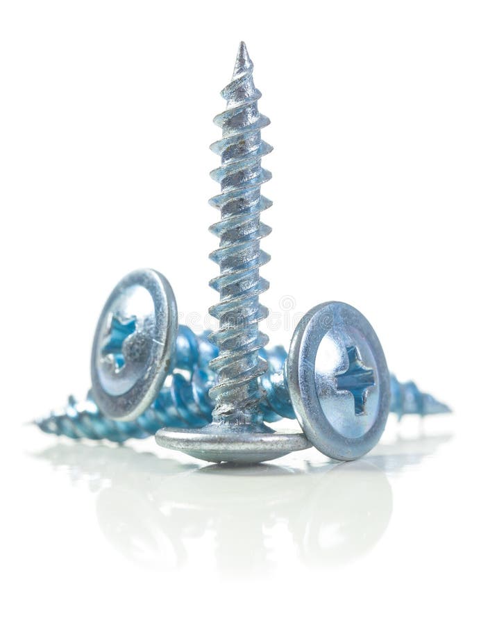 Three screws isolated stock image. Image of silver, head - 42440225