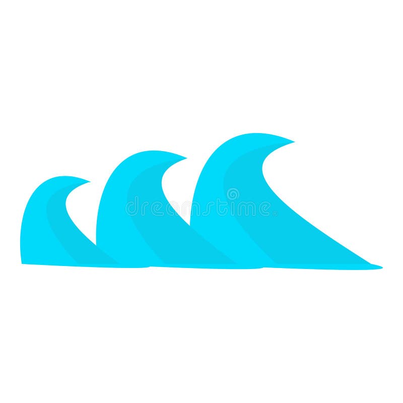 Three Waves Icon, Cartoon Style Stock Illustration - Illustration of ...