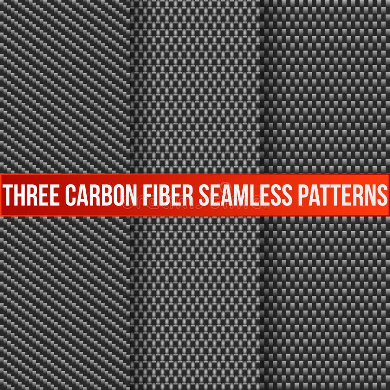 Carbon Fiber Seamless Patterns Set Stock Vector - Illustration of ...