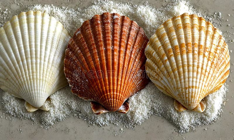 Three seashells on sand stock video. Video of vacation - 371194601