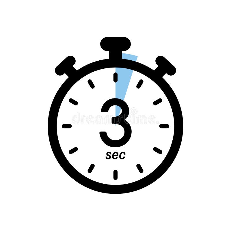 Three Seconds Stopwatch Icon, Timer Symbol, 3 Sec Waiting Time Vector ...