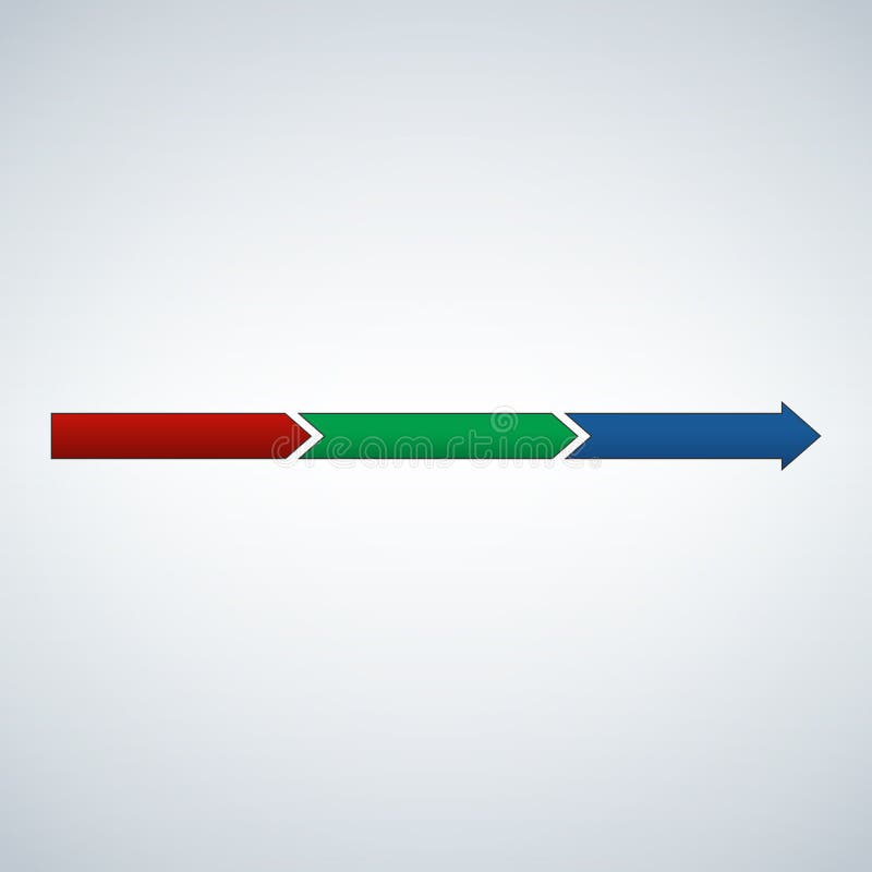 Three Section Colored Linear Arrow. Template Infographics. Stock ...