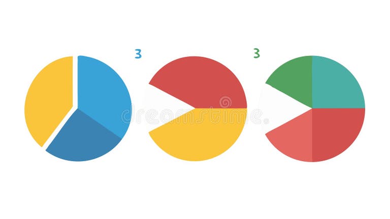 Three Segment Pie Chart Icon, Data Analysis and Statistics, Vector ...