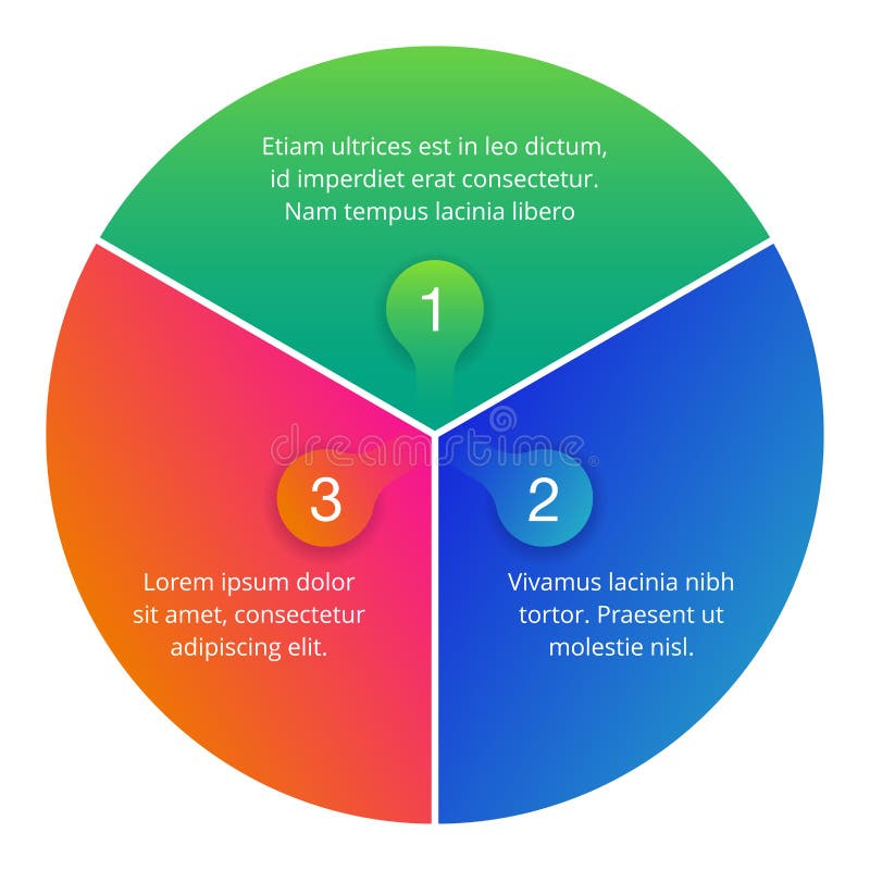 Three Segments Infographics Template Stock Vector - Illustration of ...