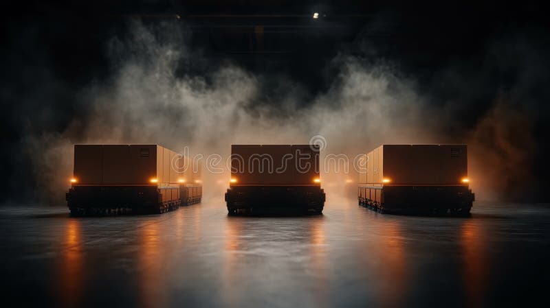 Three Semitrucks on the Open Road, a Powerful Display of Logistics and ...