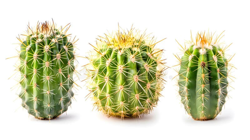 Three Separate Cacti on a White Background. this is AI Generative Image ...