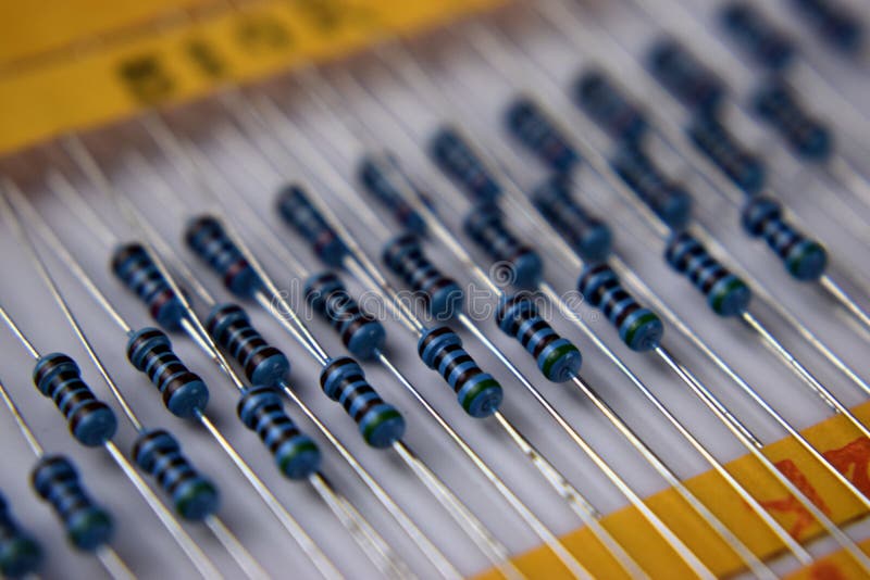 Blue resistors stock photo. Image of small, wire, technology - 5840692