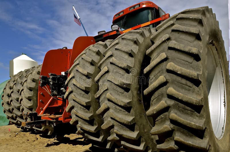 Three Sets of Dual Tires on Tractor Stock Image - Image of agriculture ...