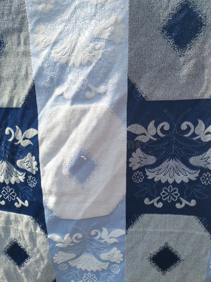 Three Shade Bed Sheet with Flower and Radient Design Stock Image ...