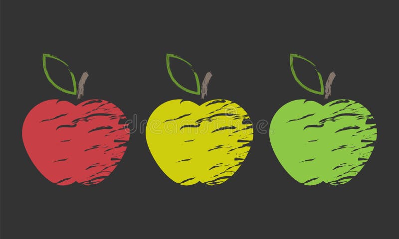 Three shaded apple stock vector. Illustration of health - 43138426