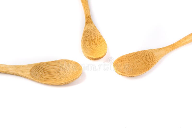 Three Shallow Bamboo Spoons in a Y Shape for Display Stock Photo ...