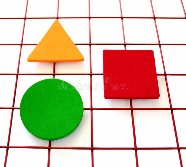 Three shapes on a grid stock photo. Image of basic, lines - 2839382