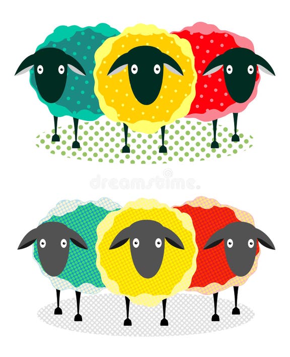 Three Sheep Illustration stock vector. Illustration of three - 26892348