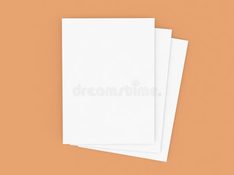 Three Sheets of A4 Office Paper on the Table . Stock Illustration ...