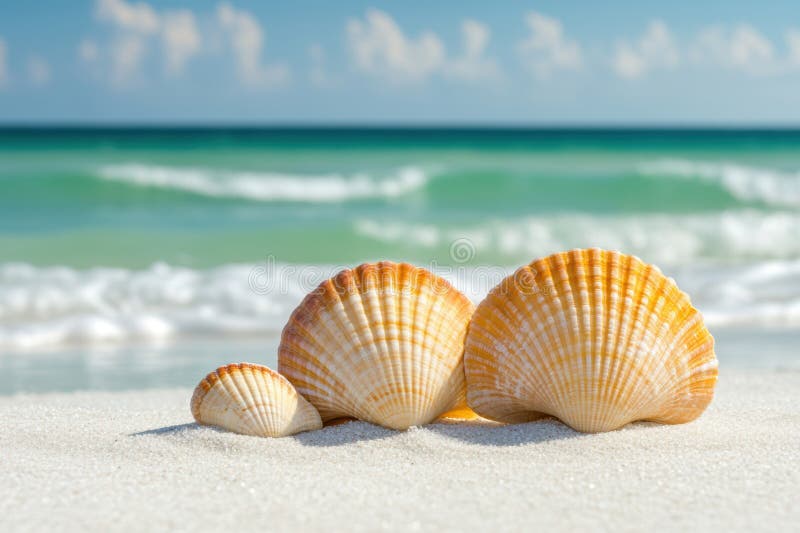 Three Sea Shells on Top of Each Other Stock Photo - Image of ridges ...