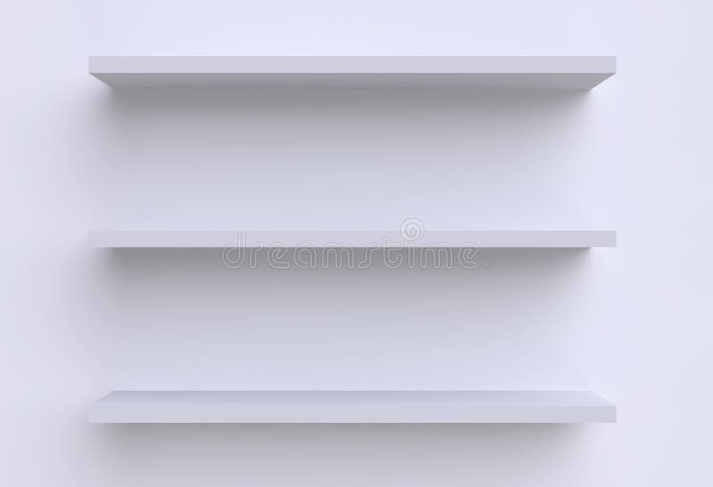 Three shelves on the wall. stock illustration. Illustration of building ...