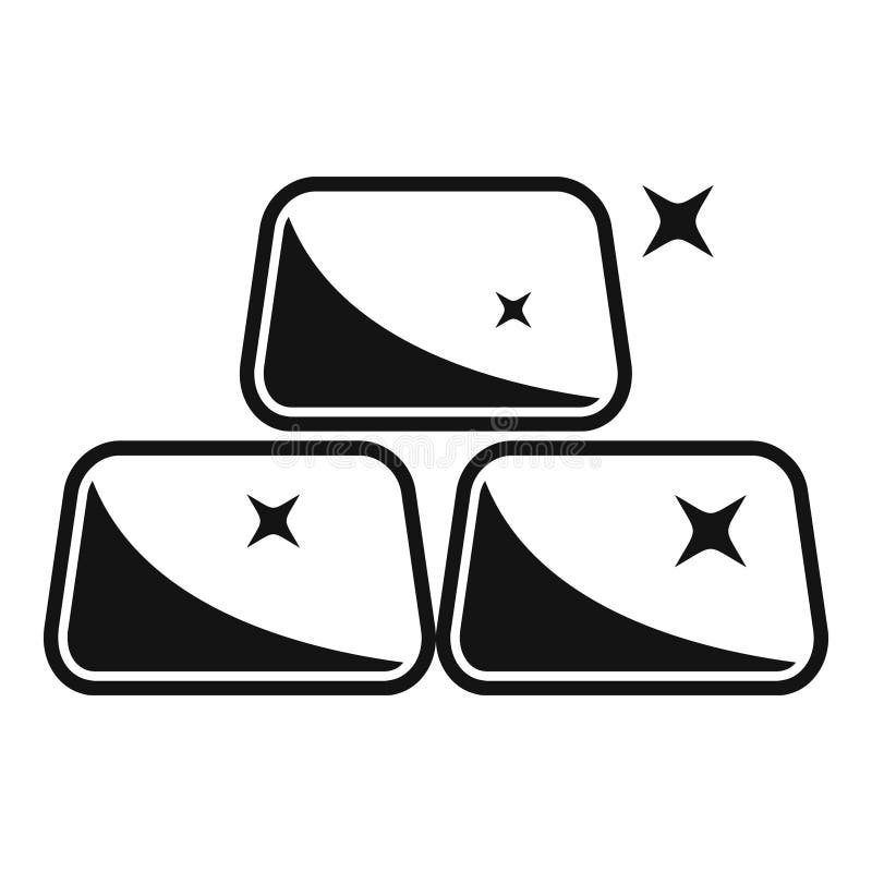 Three Shiny Silver Bars are Stacked on Top of Each Other Stock Vector ...