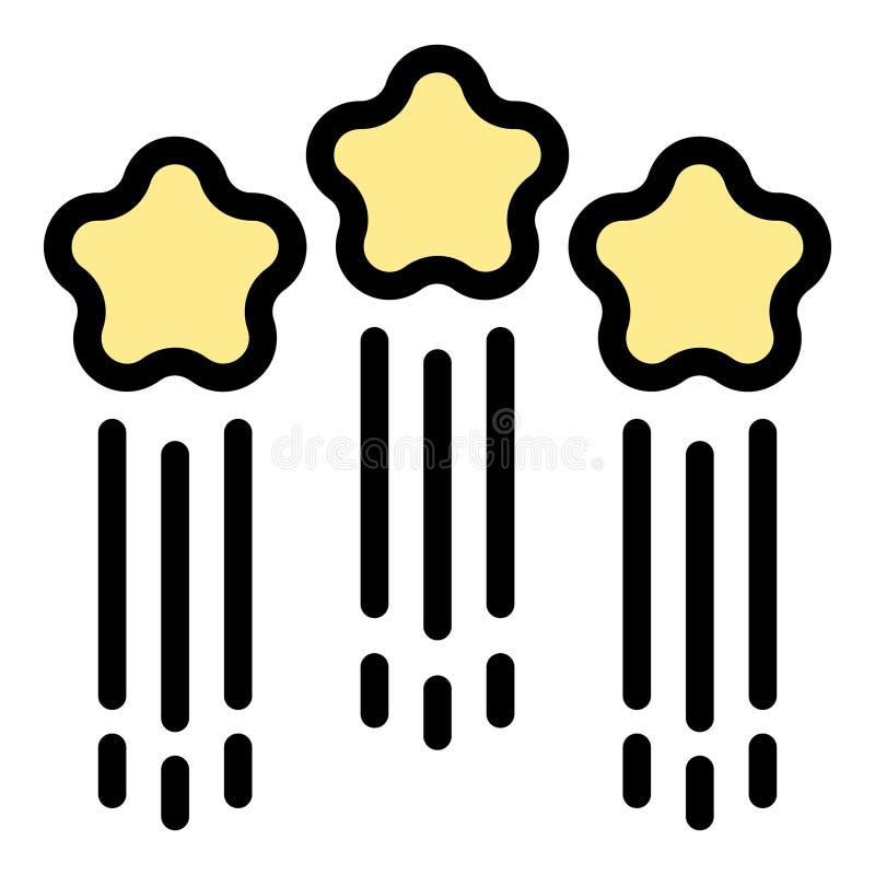 Three Shooting Stars Falling from the Night Sky Icon Stock Vector ...