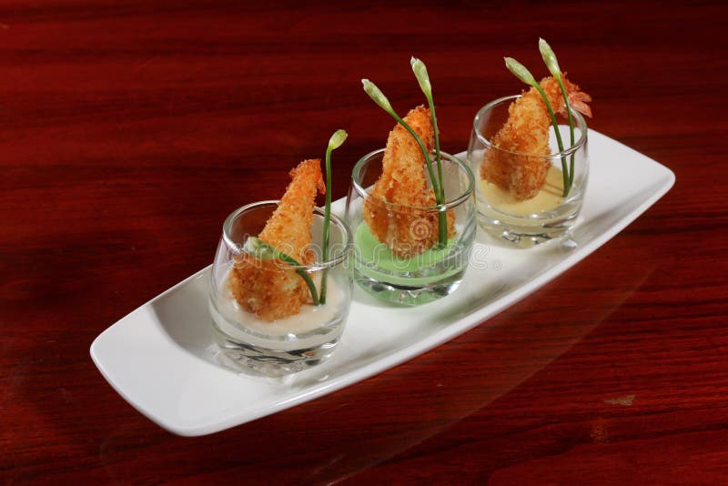 Three Shrimp in Three Glass Stock Image - Image of dress, rack: 61503823