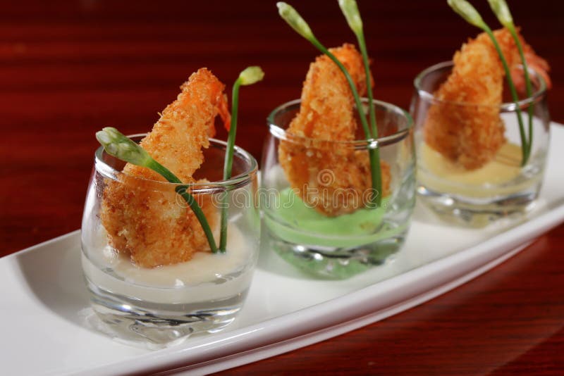 Three Shrimp in Three Glass Stock Photo - Image of place, drawing: 61503842