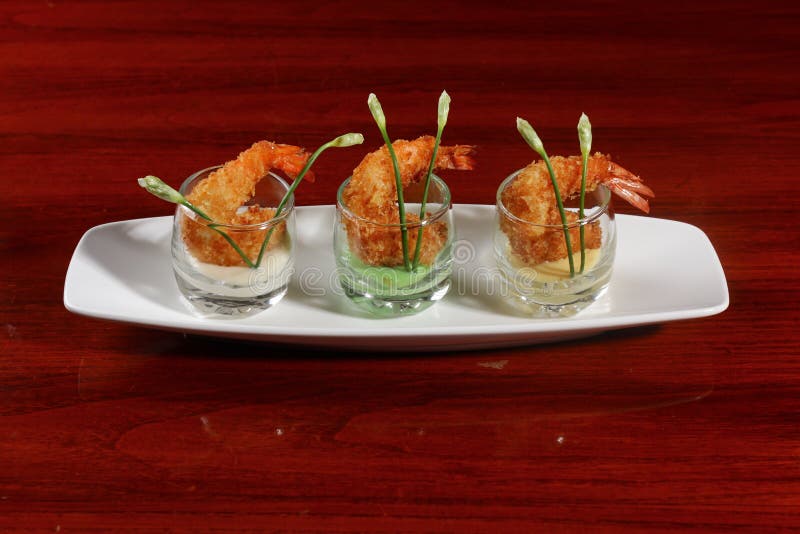 Three Shrimp in Three Glass Stock Image - Image of korean, meat: 61503859