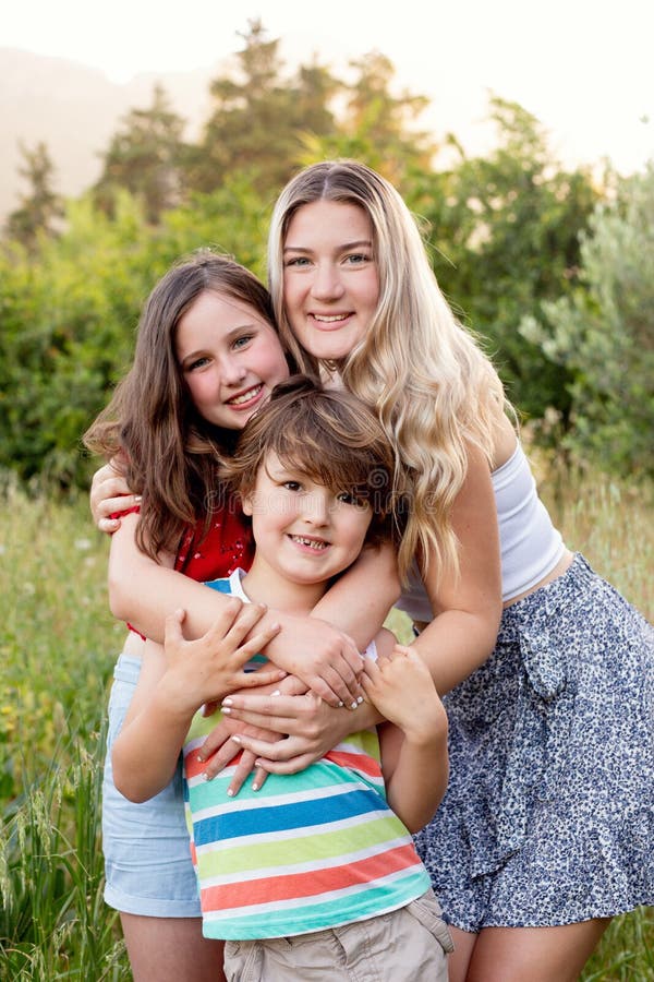 Three Siblings Showing Their Bare Foot Stock Photo - Image of human ...
