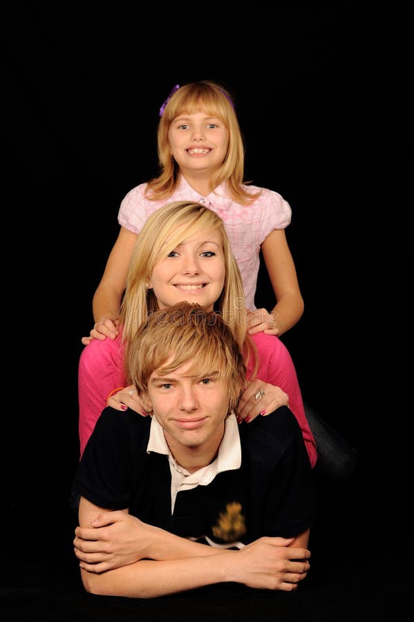 Three siblings posing stock image. Image of black, posing - 13708705