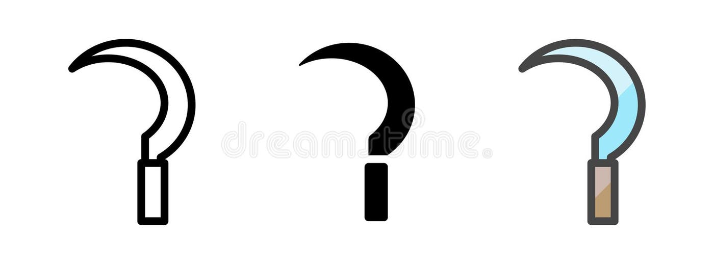 Sickle Outline Style Stock Illustrations – 161 Sickle Outline Style ...