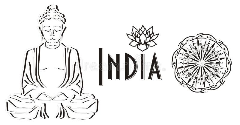 Three signs of India stock illustration. Illustration of relaxation ...
