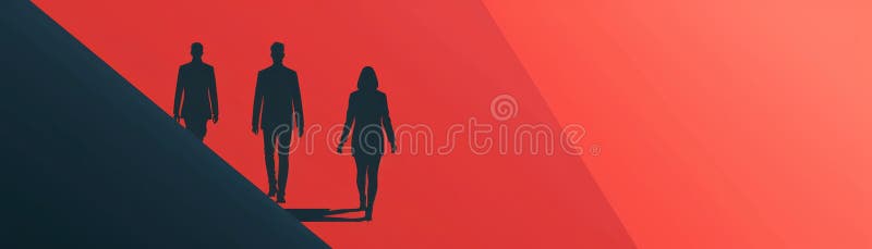 Three Silhouettes of People Walking Towards a Brighter Future ...