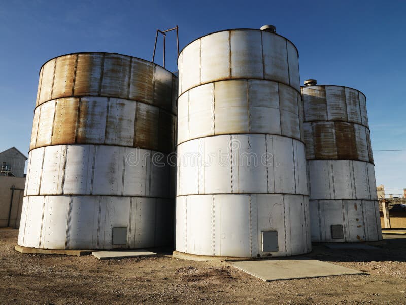 Three silos. stock photo. Image of rust, metal, horizontal - 2769468
