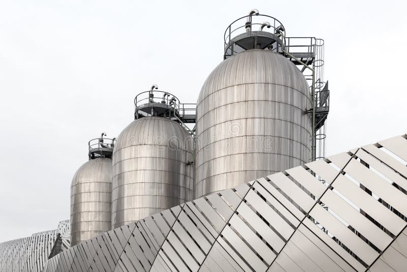 Stainless steel Silos stock photo. Image of production - 4427572