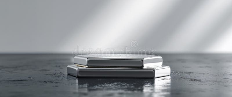 Three Silver Bars Stacked on Dark Metallic Surface for Investment ...