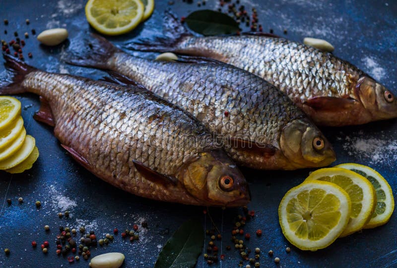 Three Silver Roach Caught in the River, Ready To Be Cooked Stock Photo ...