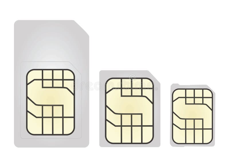 Three sim cards stock vector. Illustration of connect - 163937747